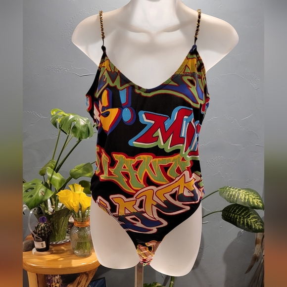 just polly | Tops | Just Polly New York Graffiti Bodysuit | Poshmark